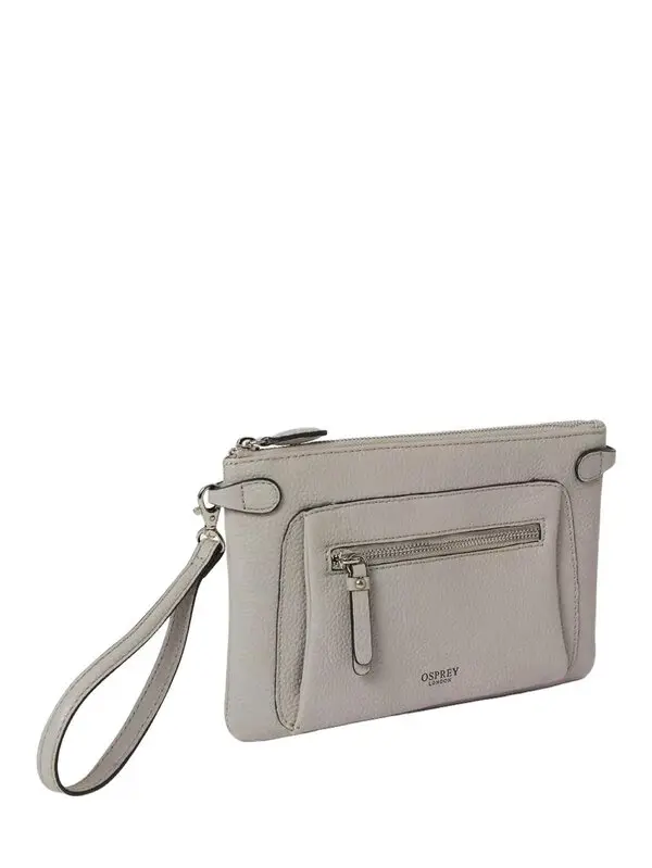 OSPREY Ruby Leather Clutch Bag - Grey