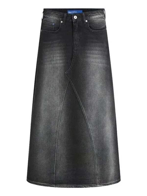 Karl Lagerfeld Denim Maxi Skirt - Black
