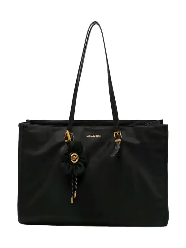 Michael Kors Flower Charm Logo-plaque Tote Bag - Black