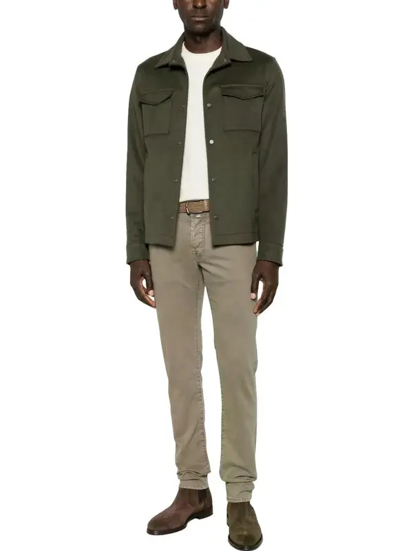 Jacob Cohen Nick Logo-patch Five-pocket Trousers - Neutrals