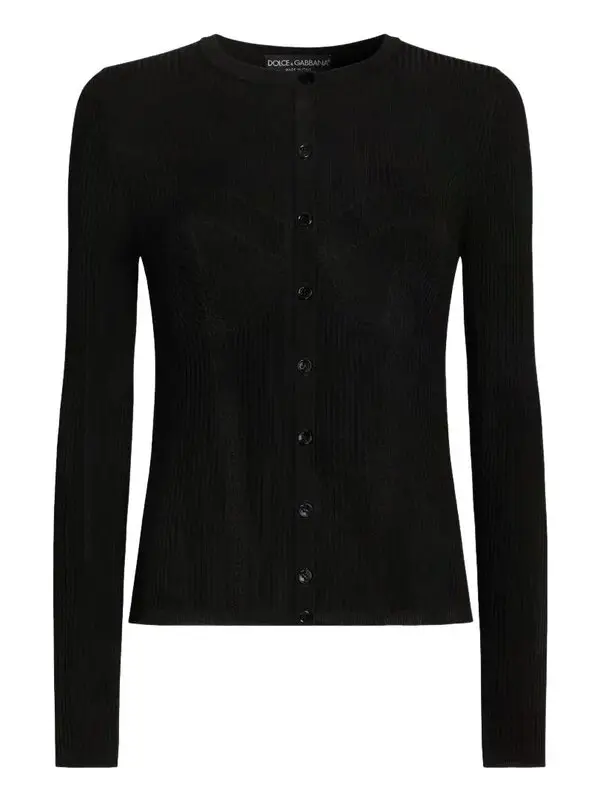 Dolce & Gabbana Ribbed Viscose-knit Cardigan - Black