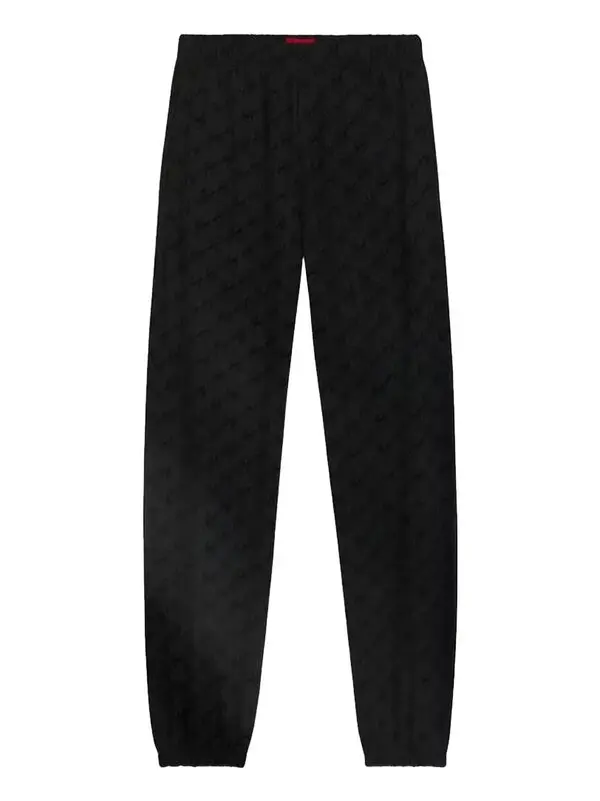 Hugo Flokky Relaxed-fit Tracksuit Bottoms With Flocked Logo - Black