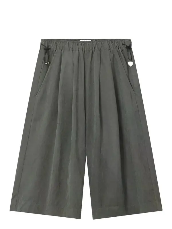 Izzue Elasticated Heart Charm Wide Leg Shorts - Grey
