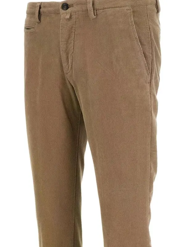 BRIGLIA 1949 Corduroy Tapered Trousers - Brown