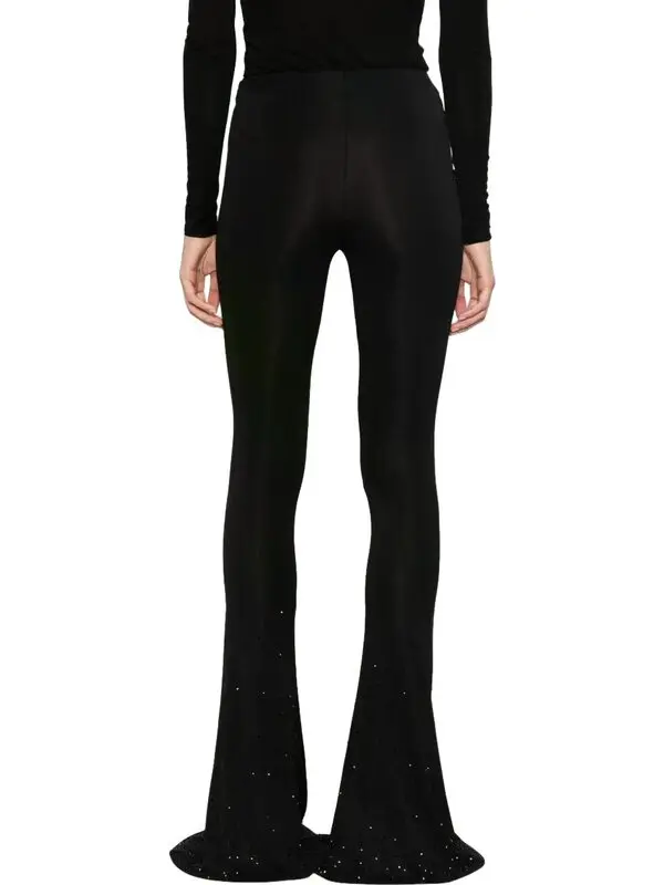 Patrizia Pepe Rhinestone Embellished Flared Trousers - Black