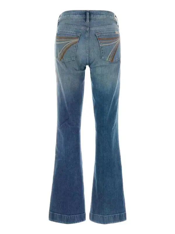 7 For All Mankind Dojo Embroidered Pocket Jeans - Blue