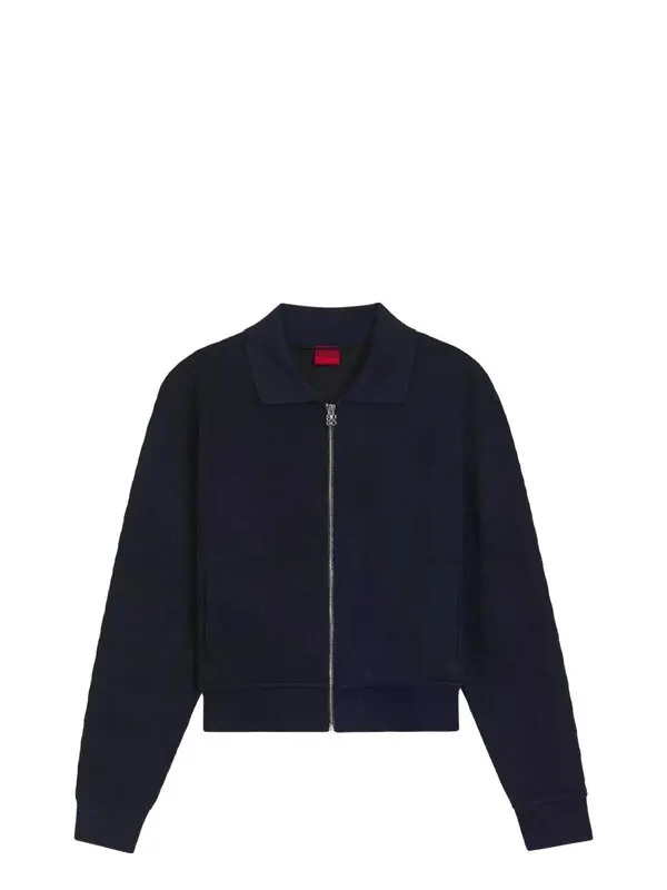 Hugo Dadrid Zippered Sweatshirt With Stacked-logo Puller - Blue