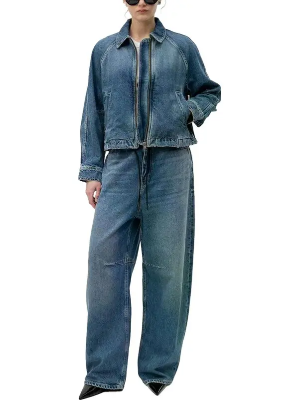 Hugo Grady B Zippered Bomber Jacket In Denim - Blue