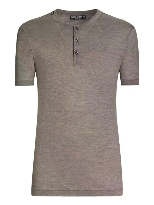 Dolce & Gabbana Silk Serafino T-shirt - Brown