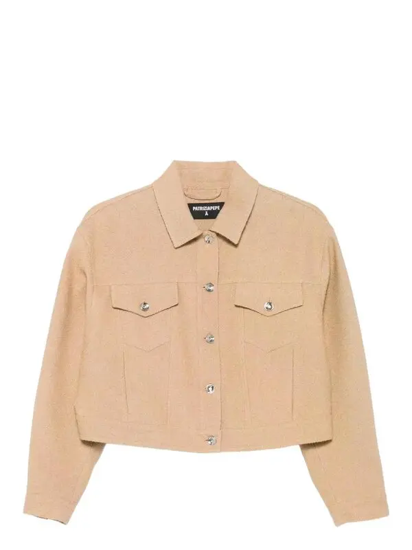 Patrizia Pepe Micro-bouclé Cropped Jacket - Neutrals