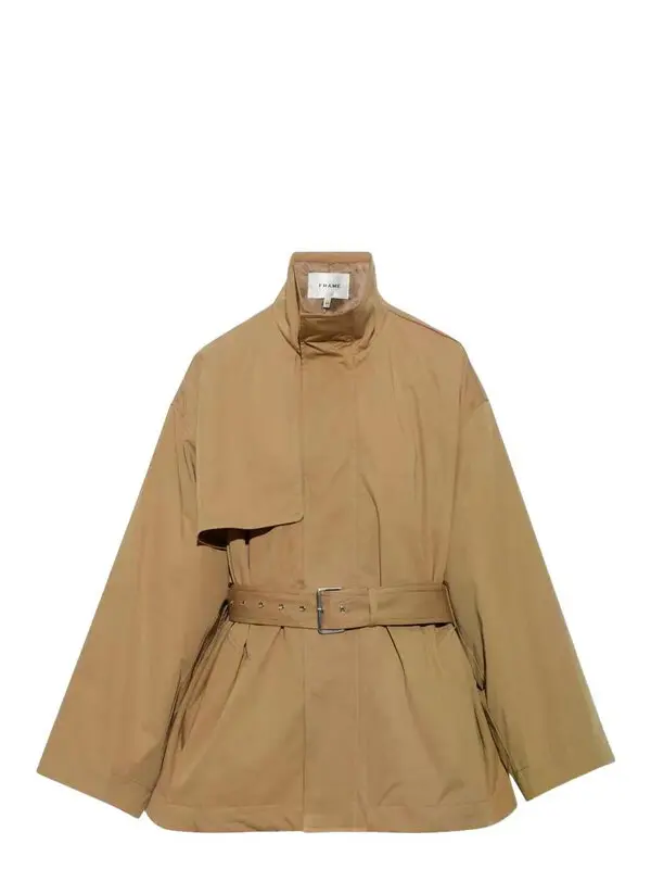 FRAME Belted Storm-flap Coat - Brown