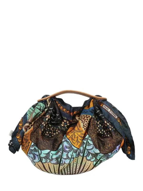 ATELIER VLISCO Silk Graphic Print Backpack - Blue