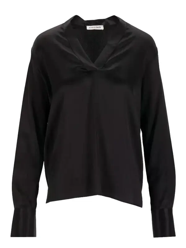 AL DUCA D’AOSTA 1902 V-neck Blouse With Long Sleeves - Black