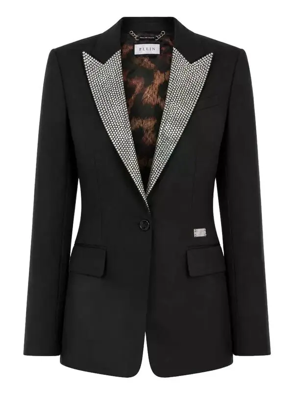 Philipp Plein Single-breasted Crystal Embellished Blazer - Black