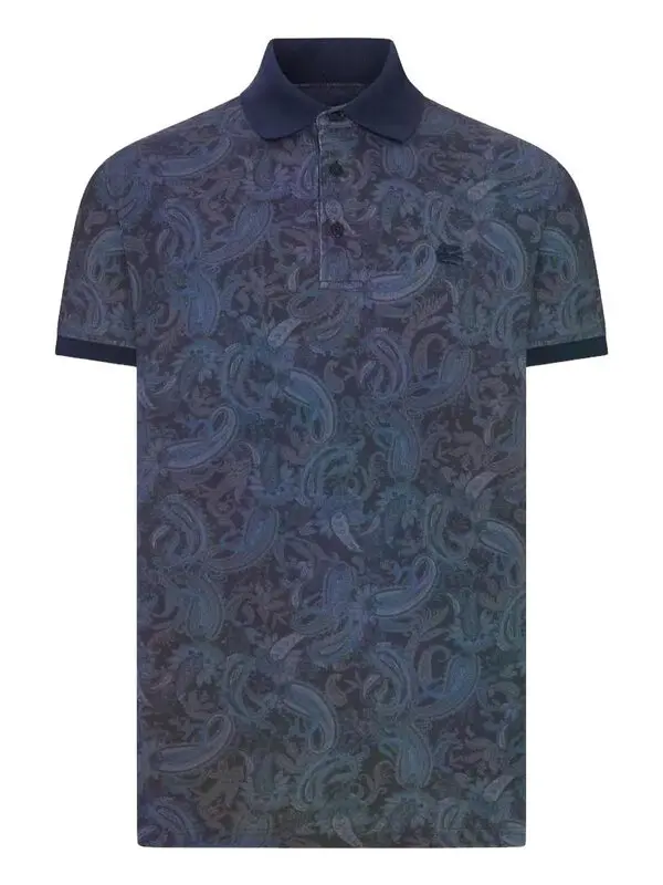 Etro Paisley-print Polo Shirt - Blue