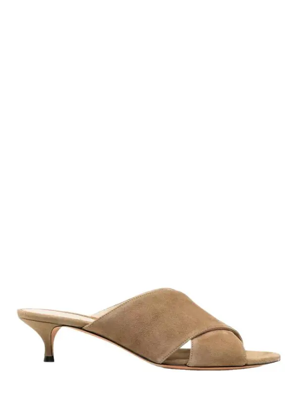 Le Monde Beryl Luca Crossover Suede Sandals - Brown
