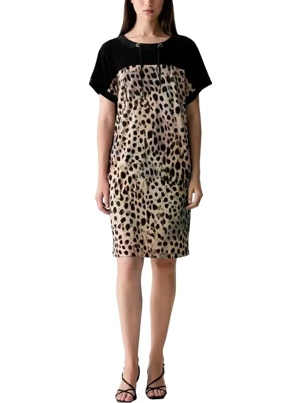 Joseph Ribkoff Leopard Print Panelled Mini Dress - Neutrals