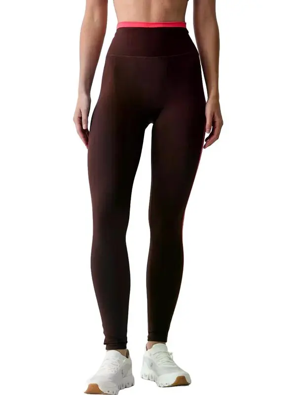 P.E Nation Logo-print Side-stripe Leggings - Brown