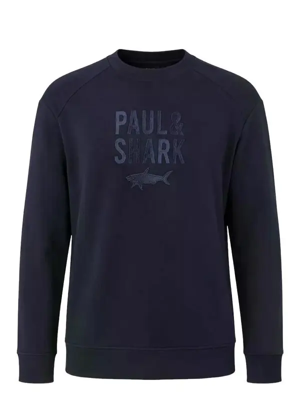 Paul & Shark Logo Embroidered Raglan Sleeve Sweater - Blue
