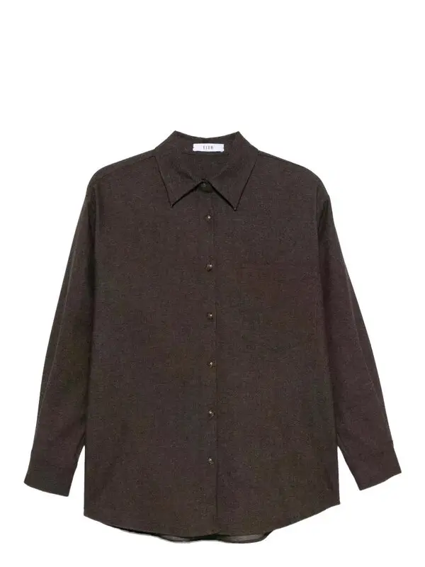 ELEH Chest-pocket Button-up Shirt - Brown