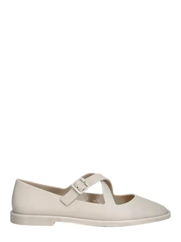 Melissa Buckle-fastening Crossover-strap Ballet Flats - Neutrals