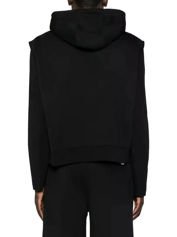 WOC Layered-shoulder Hoodie - Black
