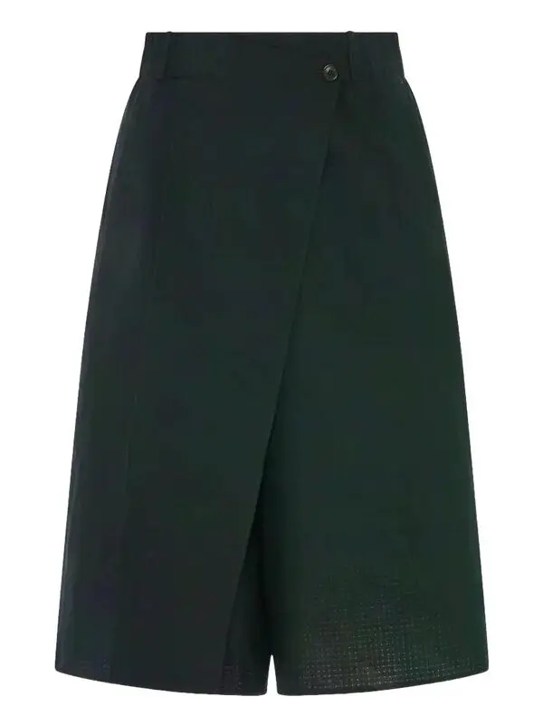 6397 Wrap Detail Knee-length Shorts - Blue