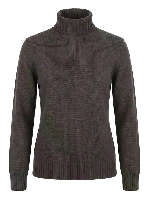 DRUMOHR Merino Wool Roll Neck Sweater - Brown