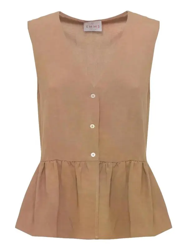 EMME Sleeveless V-neck Top - Neutrals