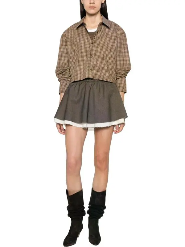 ELEH Layered Mini Skirt - Brown