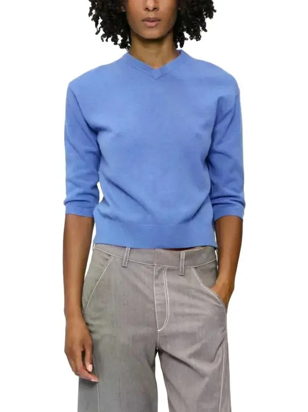 6397 Cashmere V-neck Sweater - Blue