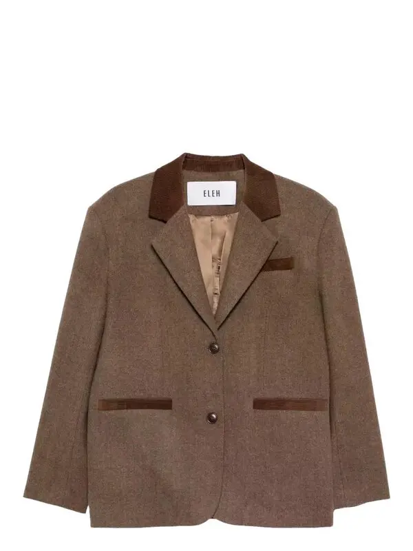 ELEH Corduroy-trim Blazer - Brown