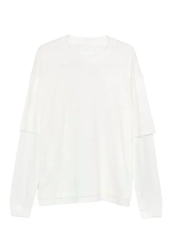 WOC Orange Layered-sleeve Crew-neck T-shirt - Grey
