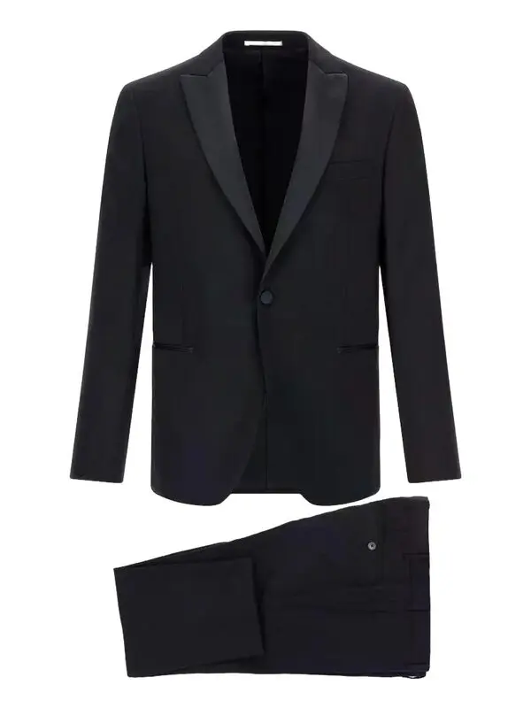Pal Zileri Satin-trim Peak-lapel Suit - Black