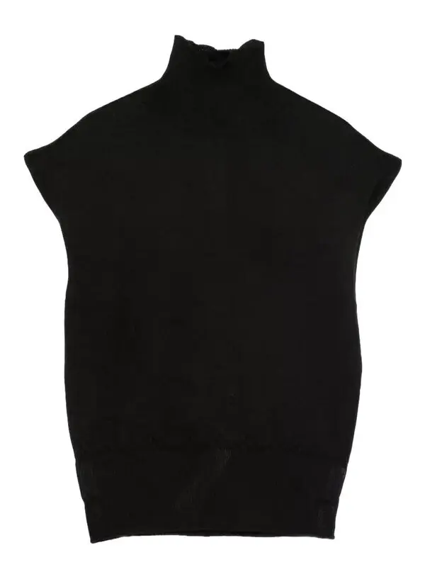 Rick Owens High-neck Knitted Vest - Black