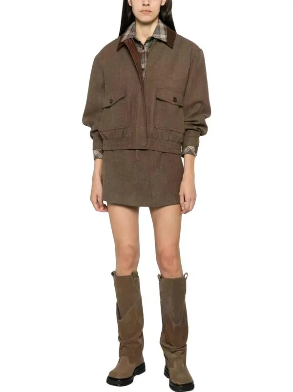 ELEH Button-detail Mini Skirt - Brown