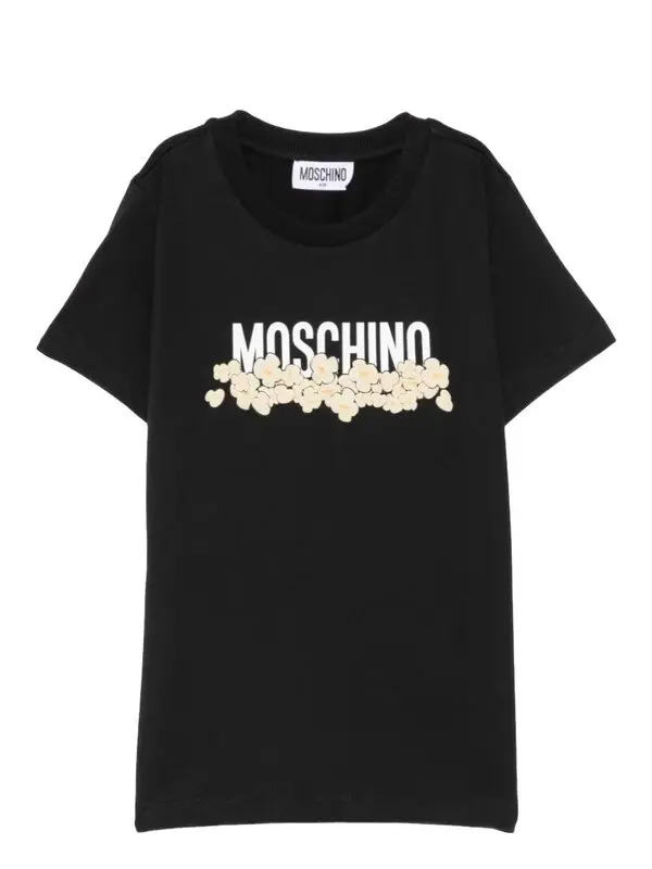 Moschino Popcorn Print Logo T-shirt - Black