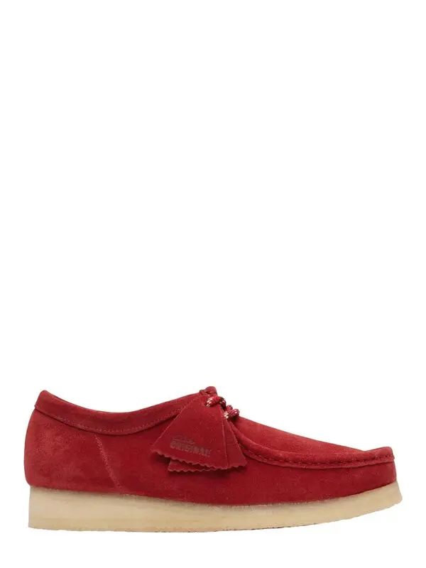 Clarks Wallabee Derby Moccasins - Deep Red