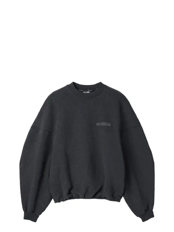 Jacquemus Long Sleeve Sweatshirt With Ribbed Details - Dark Gray