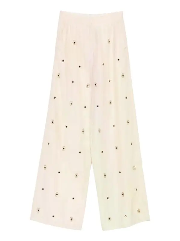 FORTE_FORTE Crystal-embellished Palazzo Pants - Neutrals