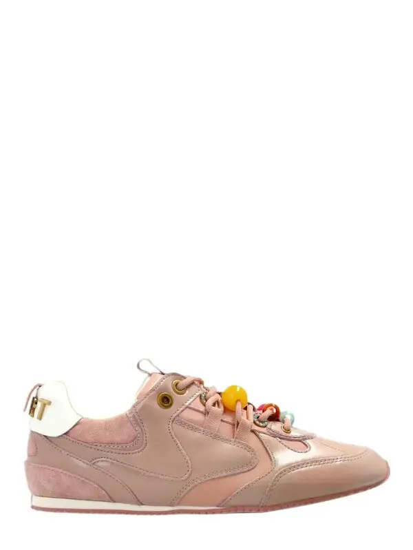 Kurt Geiger Paneled Bead Embellished Sneakers - Pink