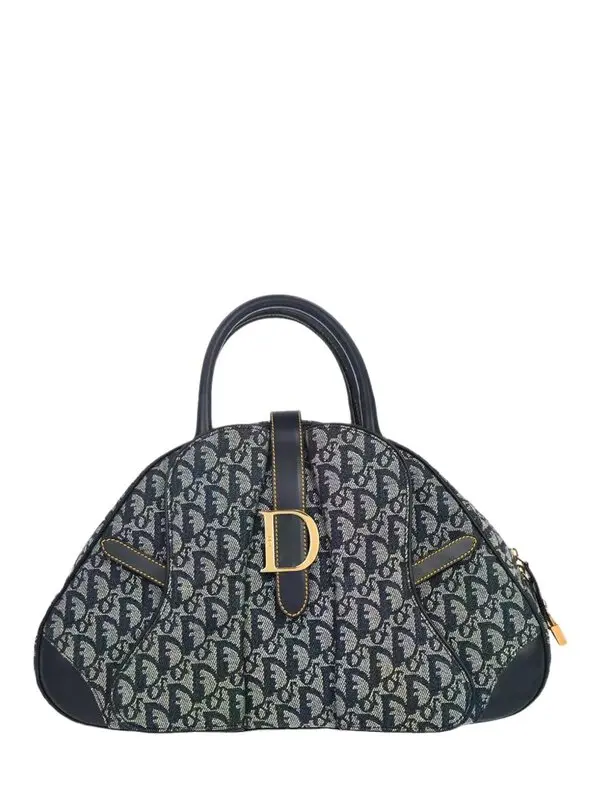 Dior 2002 Double Saddle Trotter Tote Bag - Blue