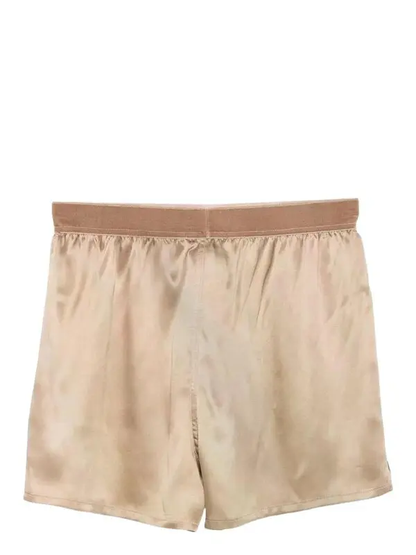 TOM FORD Silk-satin Logo-jacquard Pyjama Shorts - Neutrals