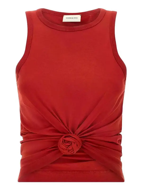 Magda Butrym Rosette Detail Draped Top - Red