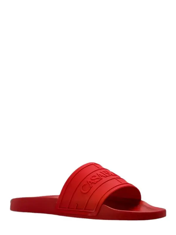 Casablanca Logo Embossed Slides - Red