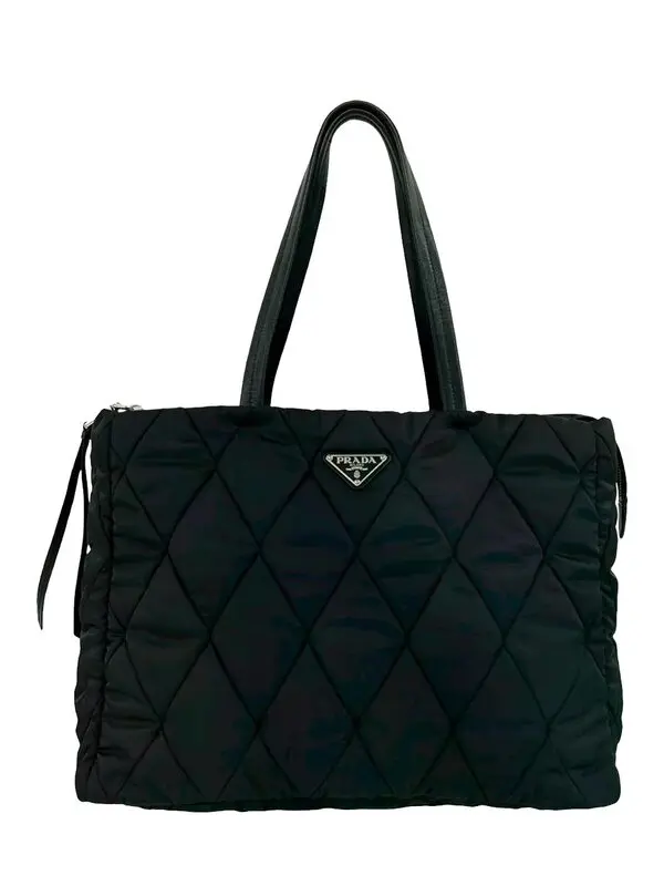 Prada Quilted Nylon Tote Bag - Black
