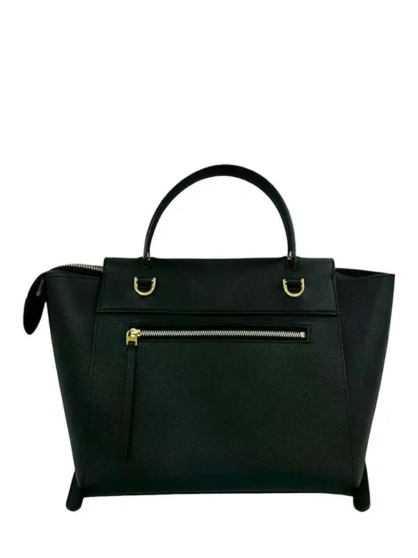 Celine Micro Grained Calfskin Belt Bag Satchel - Black