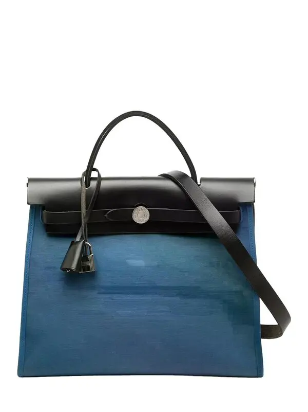 Hermès Toile Herbag Zip 31 Satchel - Black