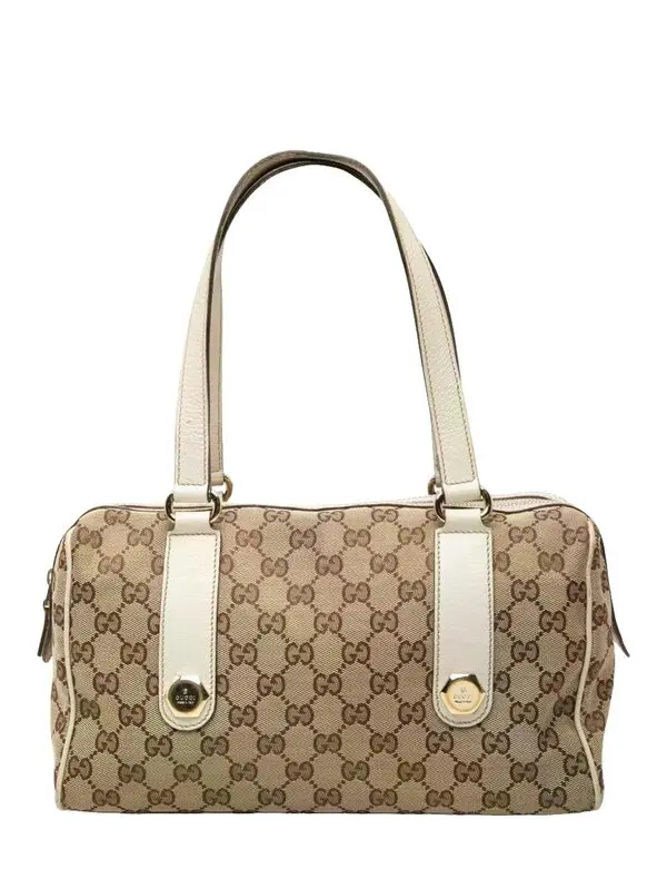 Gucci Gg Canvas Charmy Boston Bag - White