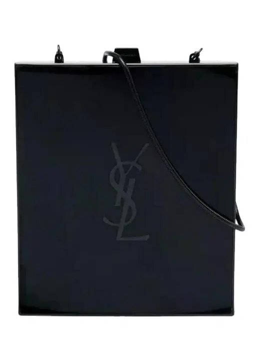 Saint Laurent Acrylic Box Clutch On Chain Crossbody Bag - Black